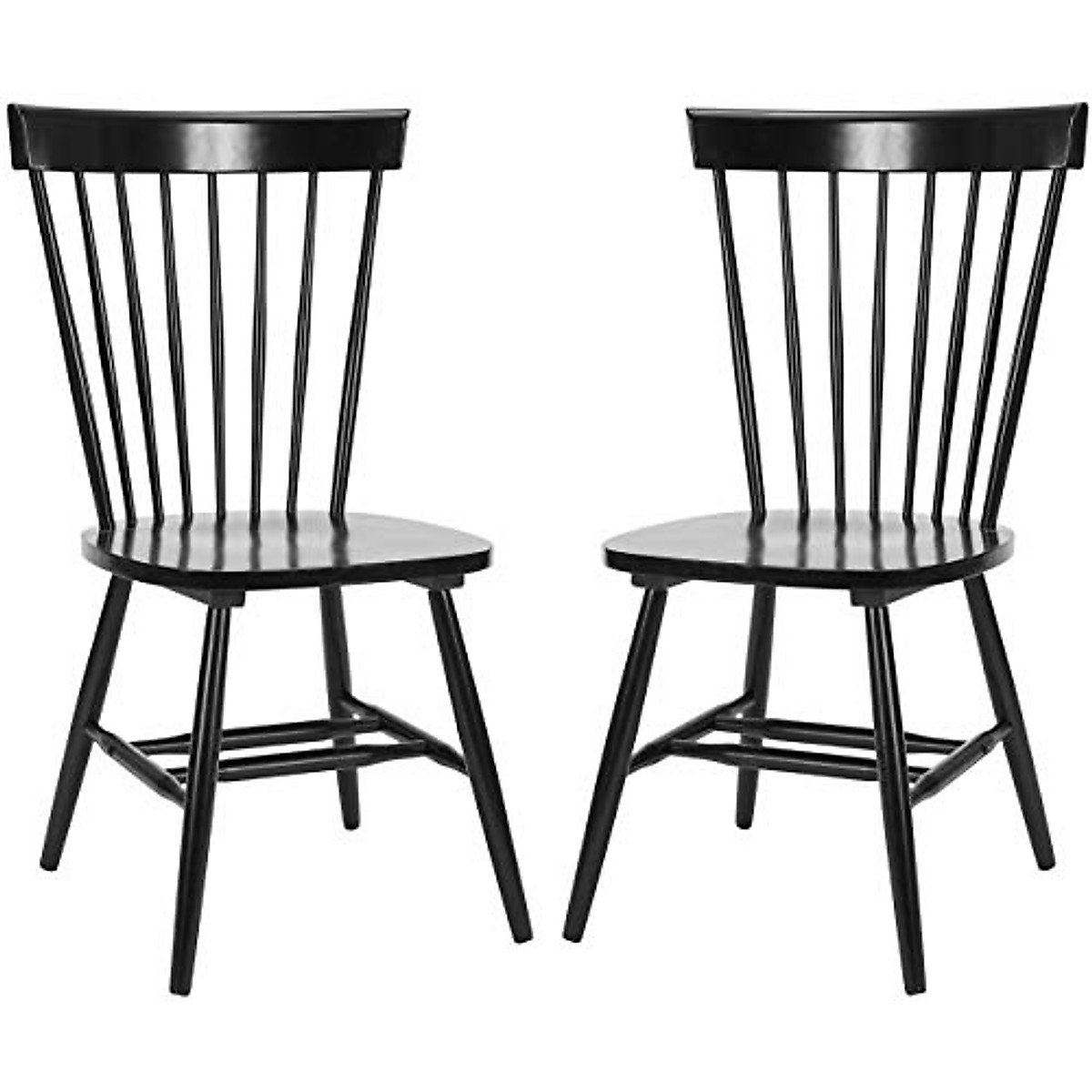 Safavieh American Homes Collection Parker Country Farmhouse Wood Black Spindle Side Chair (Set of 2)