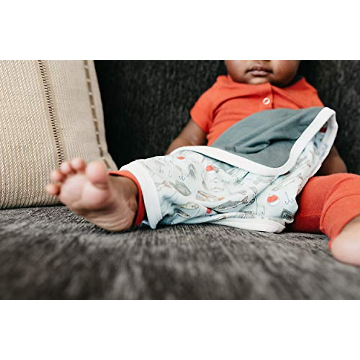 Copper Pearl Baby Security Blanket Set of 2 - Portable Size for Self-Soothing On-The-Go, Ideal Baby Blankets for Boys and Girls, Ultra-Soft, and Gift-Ready Loveys - Trout