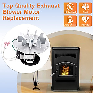 Criditpid Replacement 812-4400 Exhaust Blower Motor for Quadra-Fire Santa Fe, Castile, PelPro PP130, PP60, Pleasant Hearth PH35PS, PH50CABPS Pellet Stoves.(without Housing)