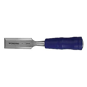 WORKPRO W043003 Wood Chisel, 1-In. Wide Blade, Hardened and Tempered Steel, Steel Caps, Blade Guards (Single Pack)