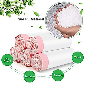 Small Drawstring Trash Bags, Magesh 4 Gallon Kitchen Trash Bags/Garbage Bags, White, 150 Counts