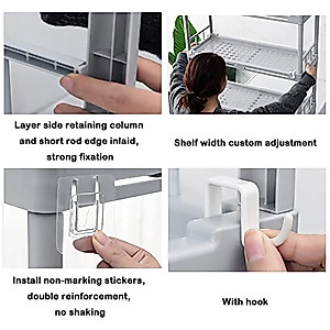 Articles for daily use Above Washer Dryer Adjustable Storage Shelf, 2-Tier Space Saving Rack Bathroom Organizer, Laundry Room Shelving Units Over The Washing Machine White