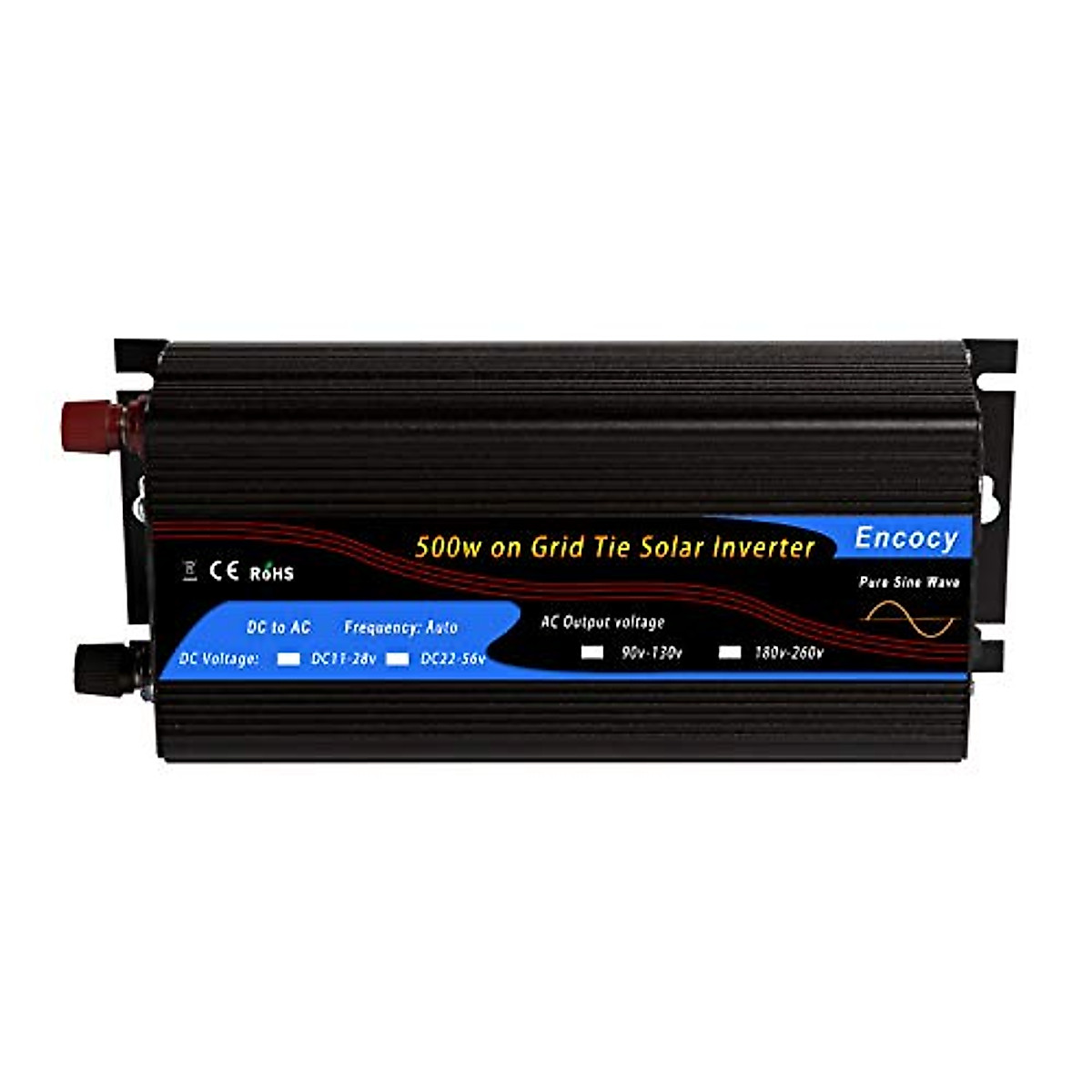 Encocy 500w Solar Panel on Grid Inverter DC11-28v to AC90-130v Converter (DC11-28v, Black)