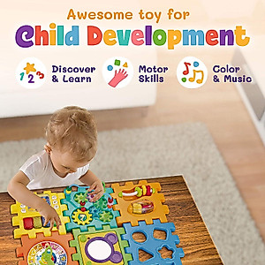 BABYSEATER Baby Activity Cube – 6-in-1 Multi-Assembly Activity Square for Babies 10m+ – BPA-Free Play Cube for Infants & Toddlers Teaches Cognitive & Motor Skills with Music, Shapes, Gears & More