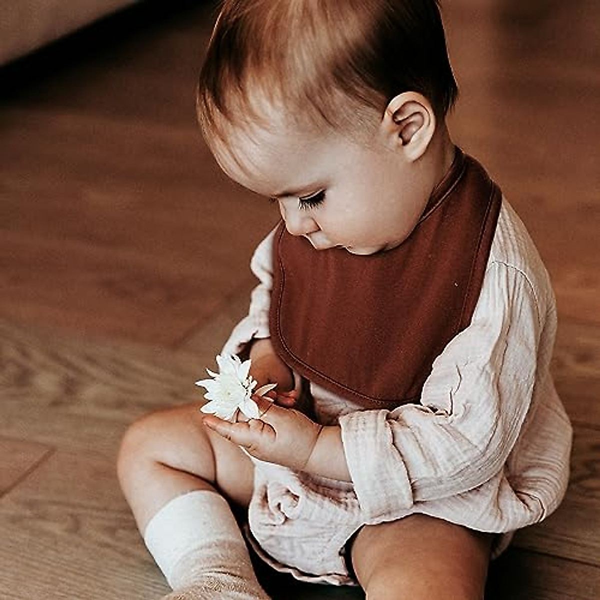 Baby Snap Bibs for Boys Girls,10 Pack Bandana Drool Bibs with Snap,Organic Cotton Snap Closure Bibs for Newborn