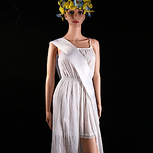 BBTO 6 Pieces White Sashes Blank for Pageants 2024 Blank Satin Sash Plain Sashes for DIY Wedding Hen Party Beauty Pageant Graduation Party Decorations