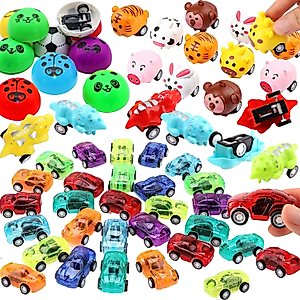 Mrcilouk 40 Pack Pull Back Cars Toys Set, Birthday Party Favors For Kids 4-8-12,Mini Animal Racing Vehicles Bulk Toys,Easter Eggs Stuffers Treasure Box Goodie Bag Stuffers Prizes Box Pinata Filler
