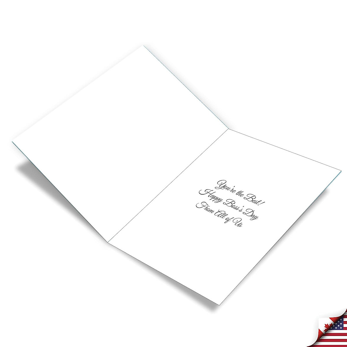 The Best Card Company Jumbo Boss's Day Greeting Card From Us 8.5 x 11 Inch with Envelope (1 Pack) Oversize Jumbo Co-Worker Elegant flowers J4175ABOG-US