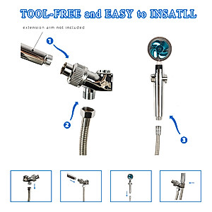 Alphyse Turbo Shower Head High Pressure, Vortex Shower Head with Handheld, Hydro Shower Head with Hose, 3 Filters and Turbo Fan, Blue