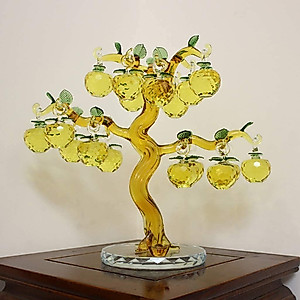 Wealth 18 Crystal Apple Tree Fortune Money Tree Home Porch Decoration Ornament Gift Decor
