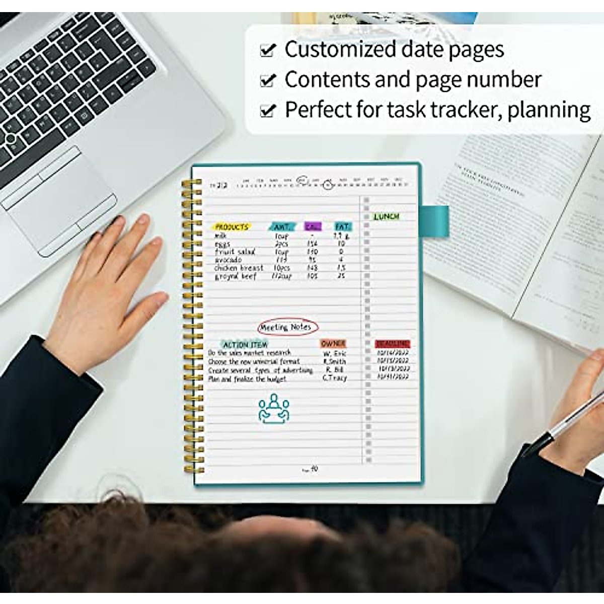 Regolden-Book To Do List Notebook , Daily To Do List Planner for Work, Project Planner Notebook for Daily Tasks & Personal Organizer, Checklist Notebook for Man/ Women, Pocket, Pen Loop, 160 Pages (7"x10")
