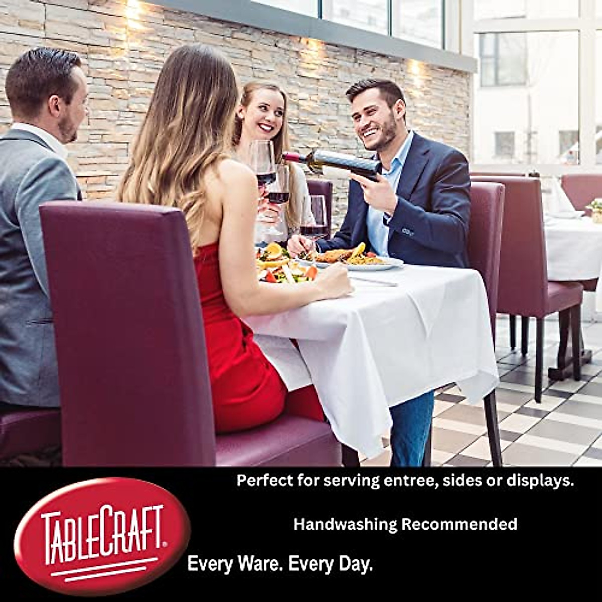 Tablecraft Rectangular Serving Cutting Board, 14 by 9 Inches, Brown