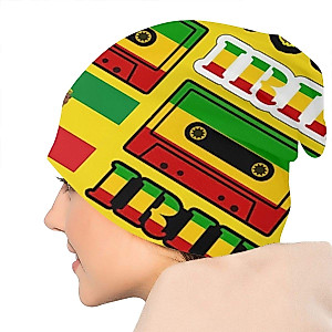 YongColer Women Men Rasta Lion Jamaican Reggae Flag Map Magnetic Tape Beanie Cap Stretch Beanie Hat Casual Hip-hop Skullcap Large Baggy Oversized Knit Hat for Daily Travel Hiking Running