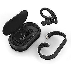 JLab Audio Epic Air True Wireless Bluetooth 4.1 Sport Earbuds | with Mic & Charging Case | Noise Isolation | 36 Hours Playtime | IP55 Sweat Resistant | Black