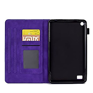 Tablet PC Case Compatible with Kindle Fire 7 Case 2019/2017/2015 (9th/7th/5th Generation),Premium Leather Case Slim Folding Stand Folio Cover Protective Cover with Card Slot/Auto Sleep Wake Tablet hom
