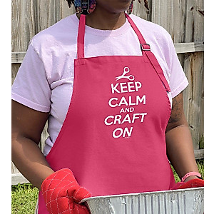 Keep Calm and Craft On Funny Apron for Crafting Crafter Scrapbooking Quilting Sewing Two Pocket Apron for Crafting Scrapbooker Apron Heliconia