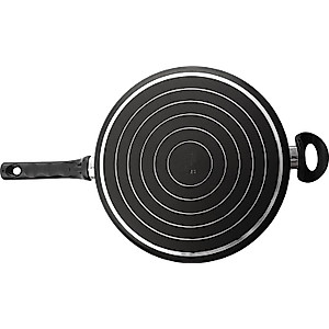 Mehtap 13 Inch Saute Pan with Lid and Two Handles, Teflon Classic Nonstick Frying Skillet Cookware for Simmering, Sautéing, and Braising, Black