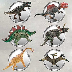 GONGDAO Dinosaur Truck Toy-Toy Truck & 6 Dinosaur Toys, Toys for 3 4 5 6 7 Year Old Boys and Girls Kids Toddlers, Toy Vehicle with Sound & Light, Friction Powered, Ideal Gifts