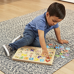 Melissa & Doug Wooden Alphabet Sound Puzzle - Wooden Puzzle With Sound Effects (26 pcs)