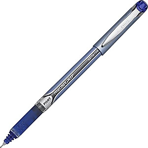 PILOT Precise Grip Liquid Ink Rollerball Pens, Extra Fine Point, 0.5 mm, Blue Metallic Barrel, Blue Ink, Pack of 12 Pens