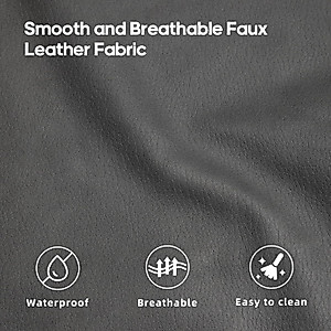 LLappuil Storage Ottoman Module Square Footrest for Modular Sectional Sofa Seat Cube, Faux Leather Fabic Foot Stool (Dark Grey)