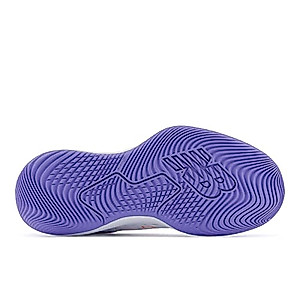 New Balance Women's 696 V4 Hard Court Tennis Shoe, White/Mystic Purple, 12
