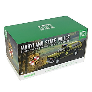 Toy Cars 1996 Bronco Maryland State Police State Trooper Bloodhound Search Team - K-9 Patrol Artisan Collection 1/18 Diecast Model Car by Greenlight 19113