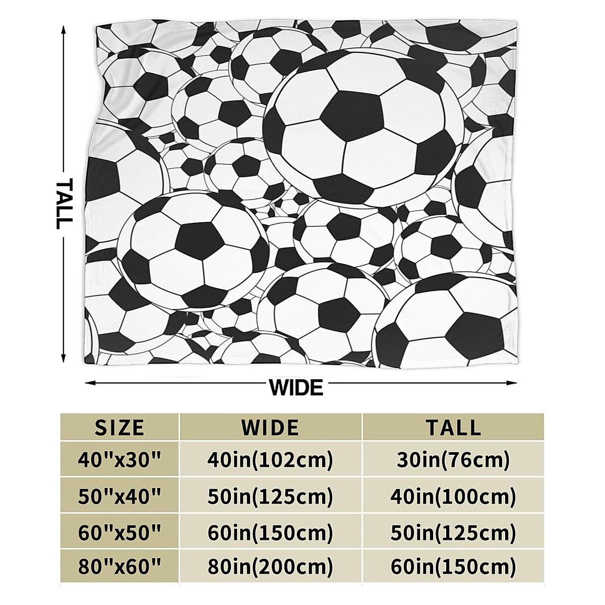 ADovz Soccer Blanket Flannel Throw Blankets for Kids Boys Men Women Couch Bed Sofa Birthday 60 * 50