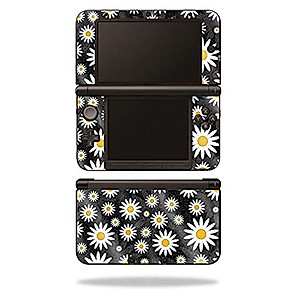MightySkins Glossy Glitter Skin for Nintendo 3DS XL Original (2012-2014) - Daisies | Protective, Durable High-Gloss Glitter Finish | Easy to Apply, Remove, and Change Styles | Made in The USA