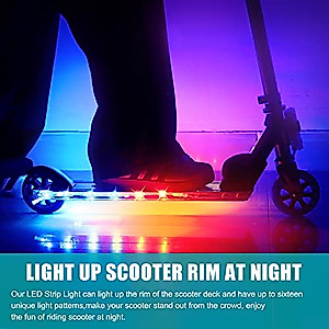 Waybelive LED Scooter Deck Light, Remote Control Skateboard Light, 16 Color Change by Yourself, 10 Ft, Waterproof, Shockproof, Super Bright to Display at Night. Good Gift for Kids