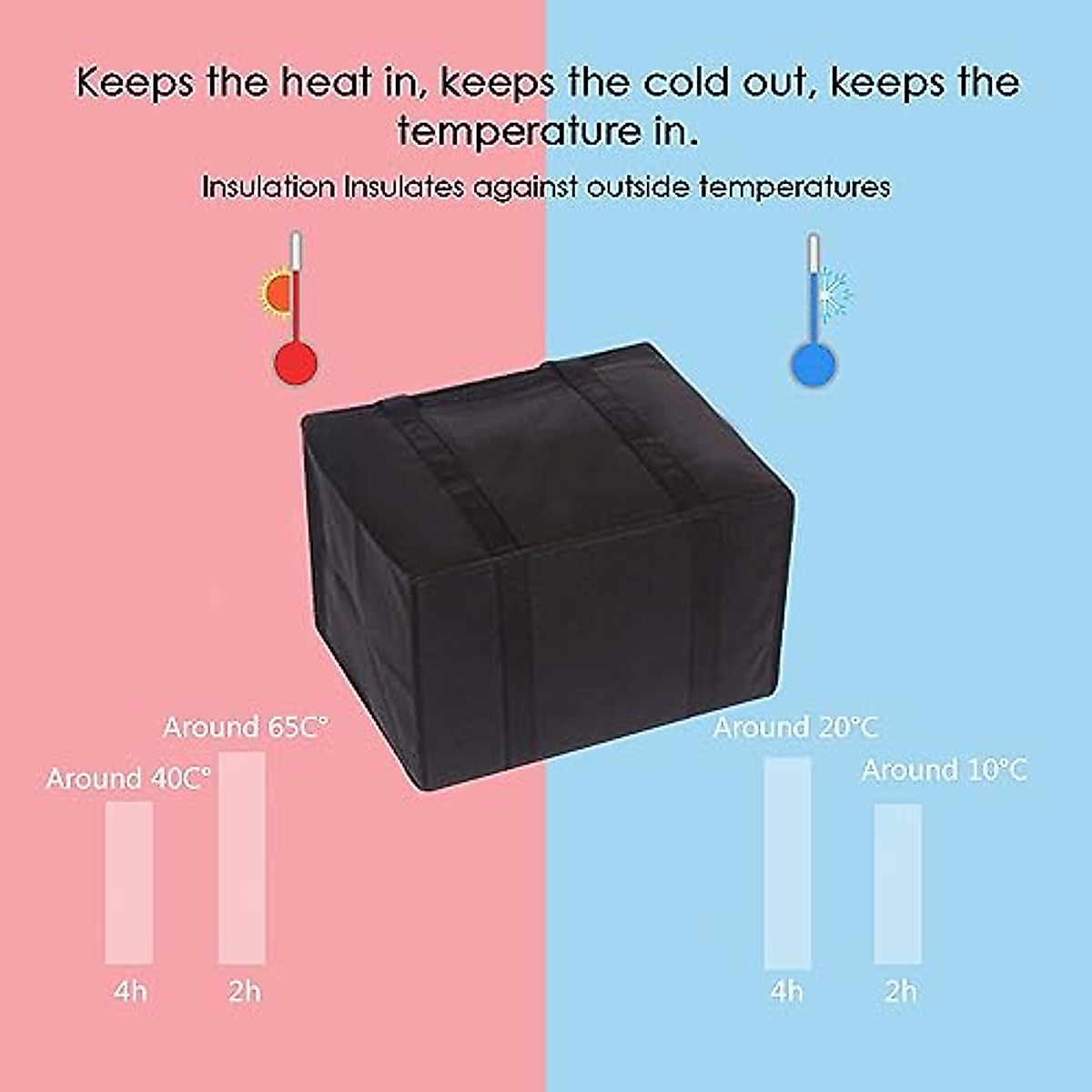 Lifenanny Large Insulated Reusable Grocery Bags, Foldable Cooler Bags with Reinforced Bottom & Handles for Hot or Cold Food Delivery (4 Pack)