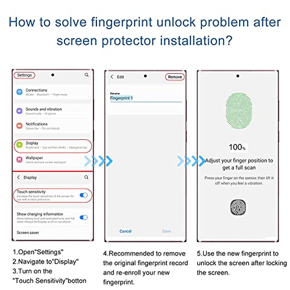 [2 Pack]YWXTW Support Fingerprint Unlock Screen Protector for Samsung Galaxy S22 Ultra 5G,Anti-Spy 9H Hardness Tempered Glass Film, Anti-Scratch with Easy Install Frame Case Friendly