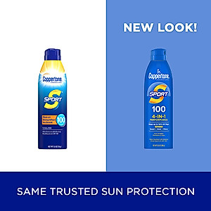 Coppertone SPORT Sunscreen Spray SPF 100, Water Resistant, Continuous Spray Sunscreen, Broad Spectrum SPF 100 Sunscreen, 5.5 Oz Spray