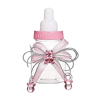 Bodosac 24Pcs Baby Shower Feeding Bottle Baby Shower Favours Sweets Candy Box for Baby Shower Decoration (Pink)