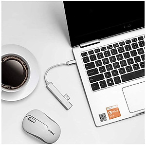 USB C to USB Hub 4 Ports Adapter Expander with USB 3.0, 3 USB 2.0 Ports - Support OTG Function - Portable Aluminum Laptop Accessories for MacBook Pro/Air, iPad Pro/Air 4, Chromebook (Silver)