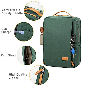 NOBLEMAN Backpack for women and man,15.6 Inch everyday Laptop Backpack, Daypack, with USB travel daypack (Dark Green)