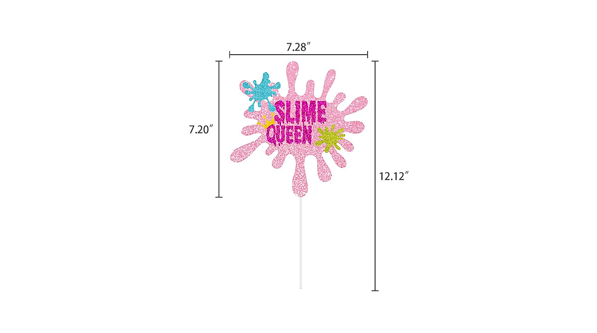 Slime Queen Cake Topper - Glittery Party Decor