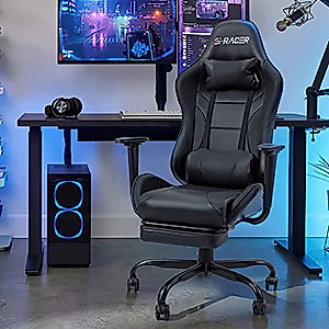 Homall Gaming , Massage, Computer, Office Ergonomic Desk chair with Footrest Racing Executive Swivel chair Adjustable Rolling Task chair (Black)