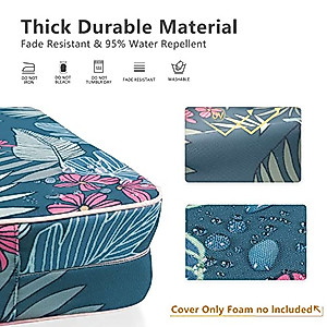 Porch Shield Square Patio Chair Cushion Covers 4 Pack, Waterproof Cushion Slip Covers Outdoor, Replacement Covers Only, 21 x 21 x 4 Inch