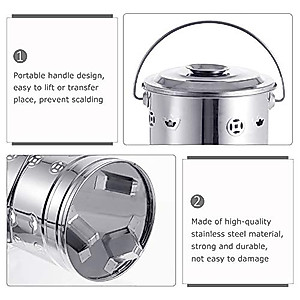 Happyyami 1 Set Metal Garden Incinerator Fire Bin Burning Leaves Barrel Stainless Steel Burn Barrel Incinerator Furnace Burning Bin for Yard Garden