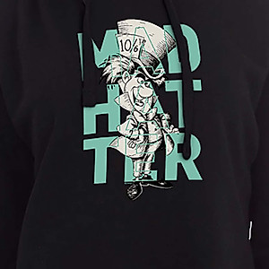 Disney - Alice In Wonderland - Mad Hatter - Juniors Cropped Pullover Hoodie - Size Medium Black