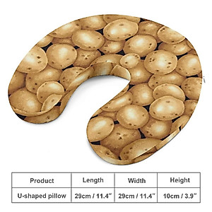 CTOITLKF Travel Pillow, Fresh Potatoes Neck Pillow for Traveling, Memory Foam Portable Support Pillow Sleeping Rest Cushion
