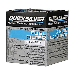 Quicksilver 8M0154770 Water Separating Fuel Filter for Select Volvo Penta, Cobra EFI, Johnson/Evinrude 100-300 Hp Outboards