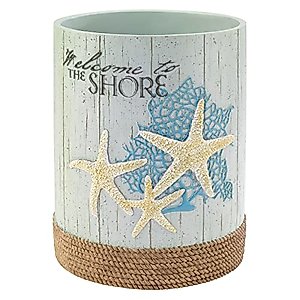 Avanti Linens - Wastebasket, Decorative Trash Can, Coastal Inspired Bathrom Decor (Beachcomber Collection)
