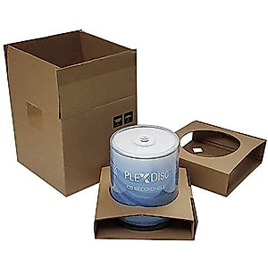 PlexDisc CD-R 700MB 52X White Inkjet Hub Printable Recordable Blank Discs - 100 Pack Cake Box (FFP), Blank CDs for Burning Music, Writable CD Discs, CD-R Blank Discs for Music, Photos, Data