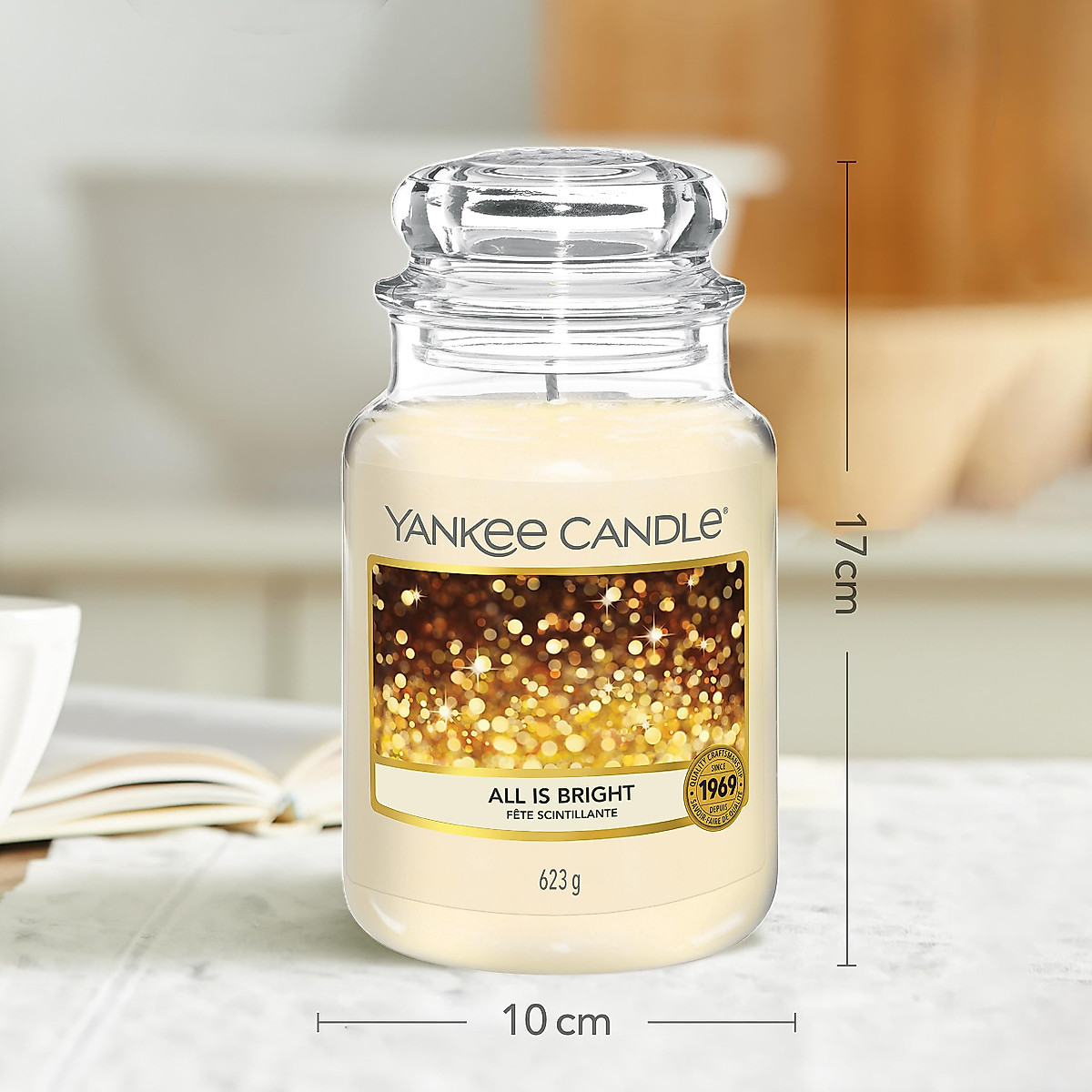 YANKEE CANDLE All is Bright Large Jar Candle, White