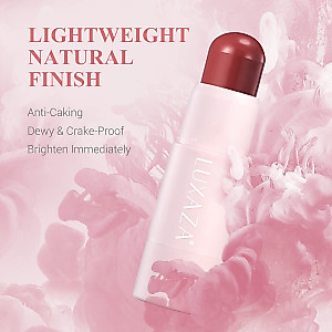 LUXAZA Cream Blush Stick Makeup for Cheeks, Natural Matte Lip and Cheek Makeup Stick Wand for Mature Skin, Lightweight Dewy Finish Creme Blush for Girls and Women #03B Magenta-Pink