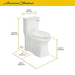 American Standard 2851A105.020 Town Square S Right Height Elongated One-Piece Toilet with Seat, White