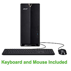 Acer Aspire TC-895-UA92 Desktop, 10th Gen Intel Core i5-10400 6-Core Processor, 12GB 2666MHz DDR4, 512GB NVMe M.2 SSD, 8X DVD, 802.11ax Wi-Fi 6, USB 3.2 Type C, Windows 10 Home