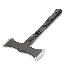 ESTWING Double Bit Axe - 38 oz Wood Spitting Tool with Forged Steel Construction & Shock Reduction Grip - EBDBA